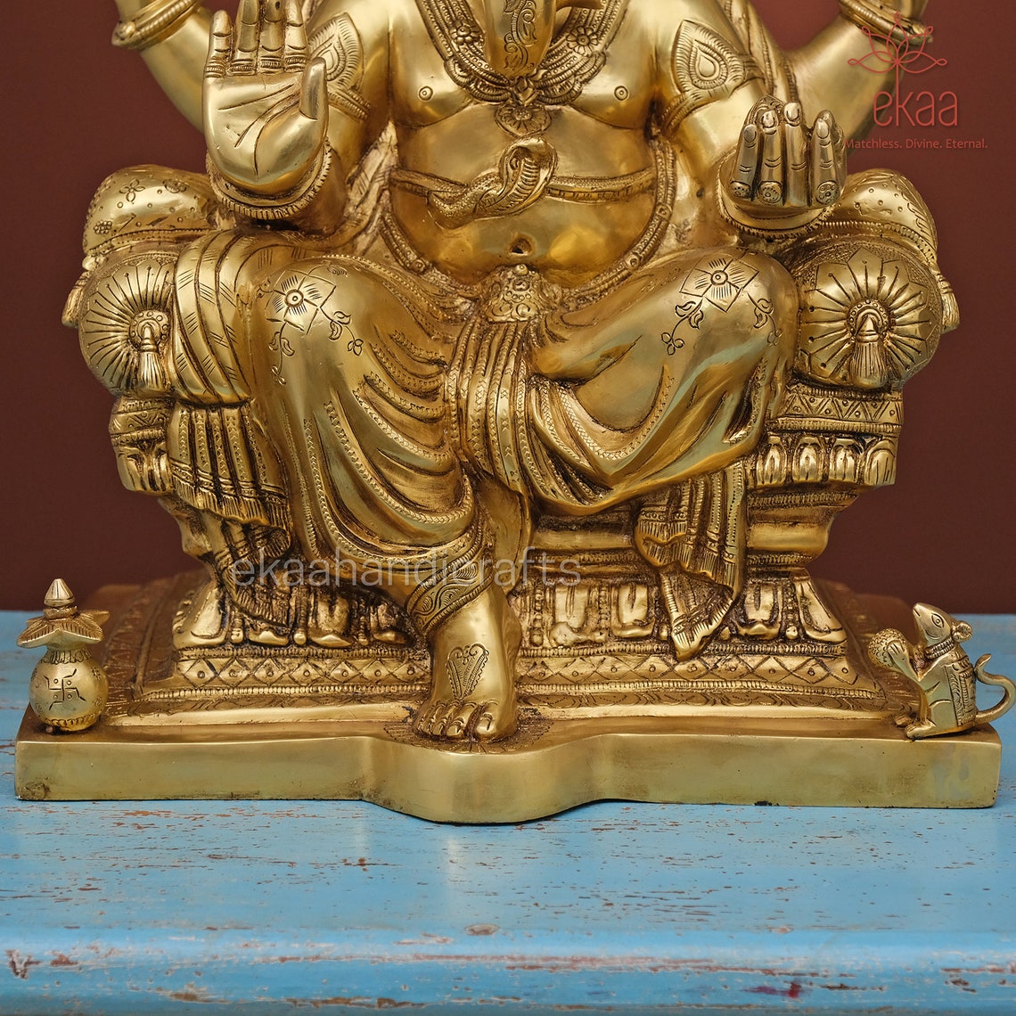 Ganesha Statue in Brass 46CM Big Large Ganesha Idol Lord - Etsy