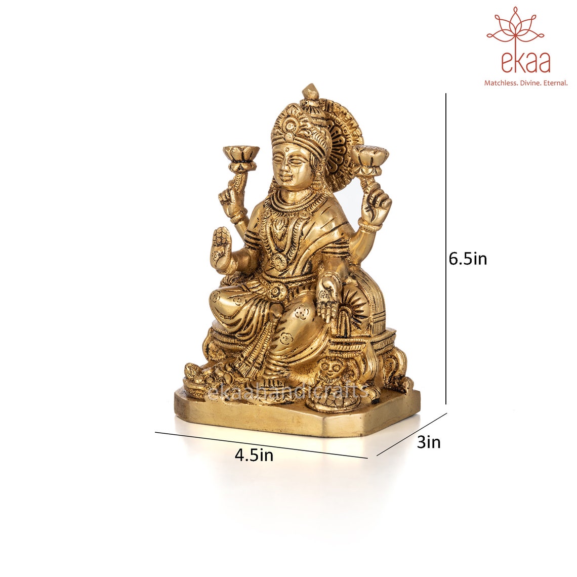 Lakshmi Goddess Statue Brass Laxmi Idol for Home Temple | Etsy