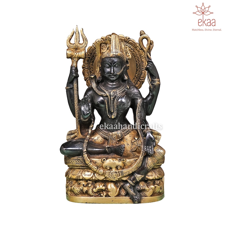 Ardhanarishwar Statue, 24CM Divine Lord Shiva Goddess Parvati Idol ...