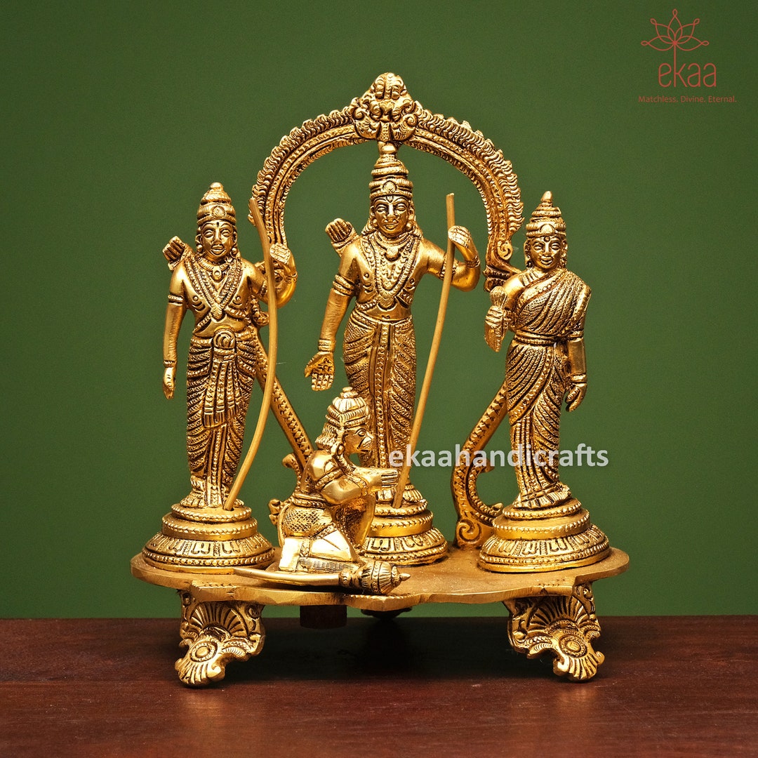 Ram Darbar Statue in Brass, Lord Rama, Lord Hanuman, Lord Lakshman ...