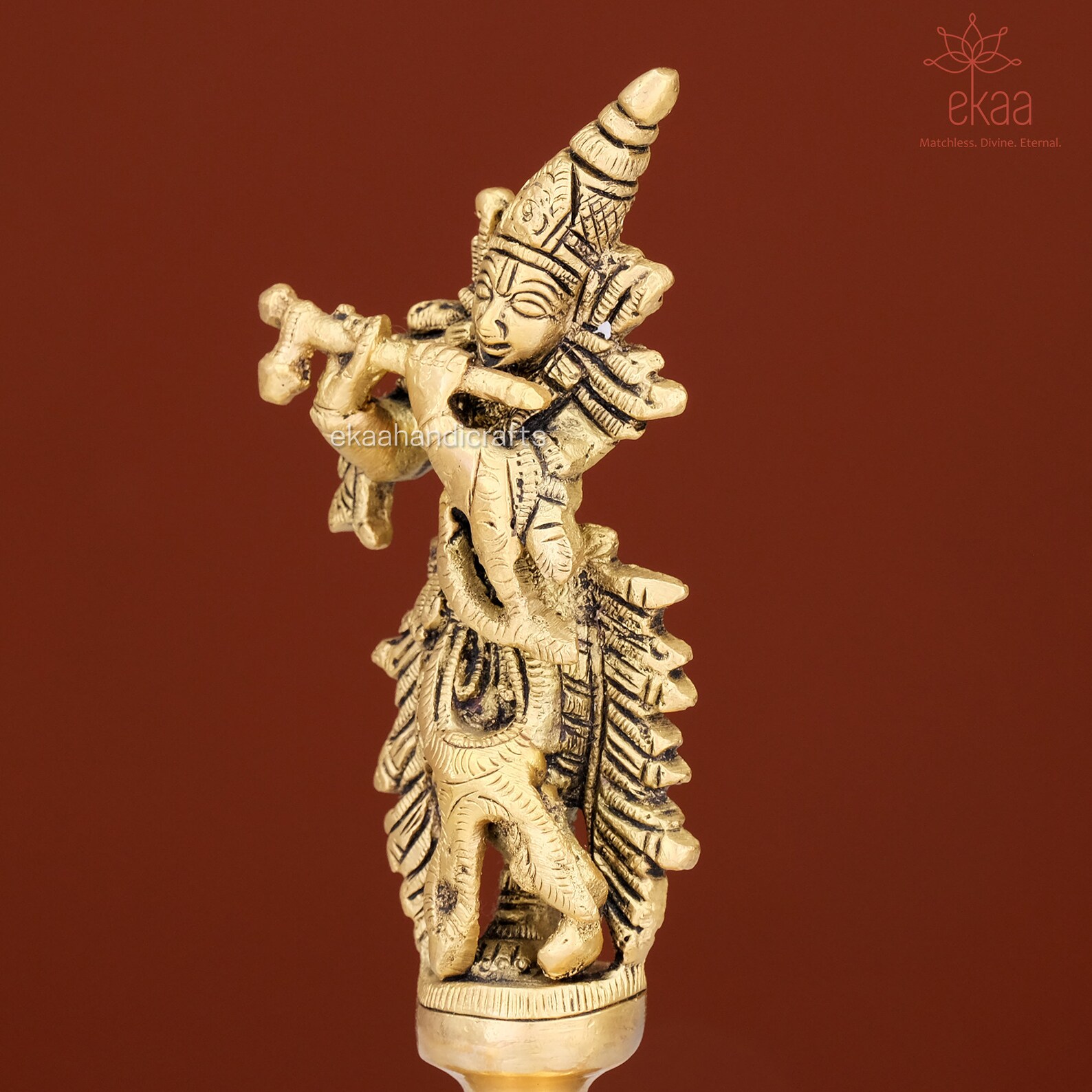 Krishna Bell in Brass Hand Held Ghanti Home Decoration - Etsy