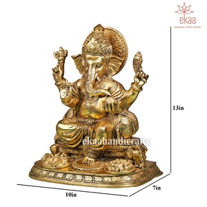 Ganesha Statue in Brass 33CM, Big Large Ganesha Idol, Lord Ganesha ...