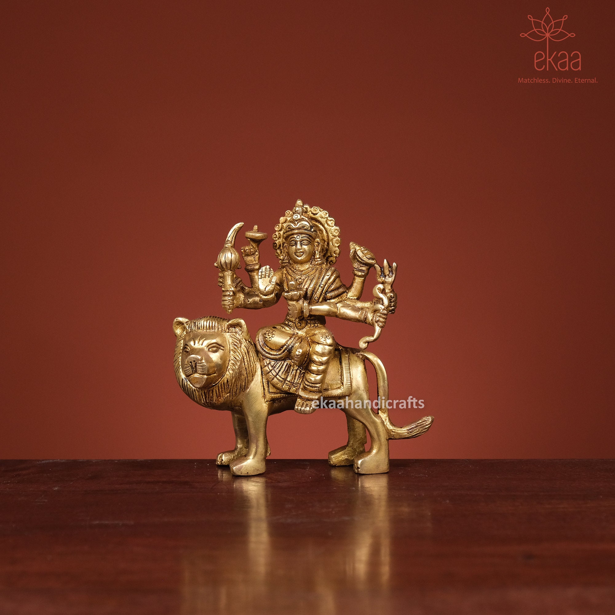 Durga Maa Idol Durga Statue in Brass Durga Idol Sitting on - Etsy