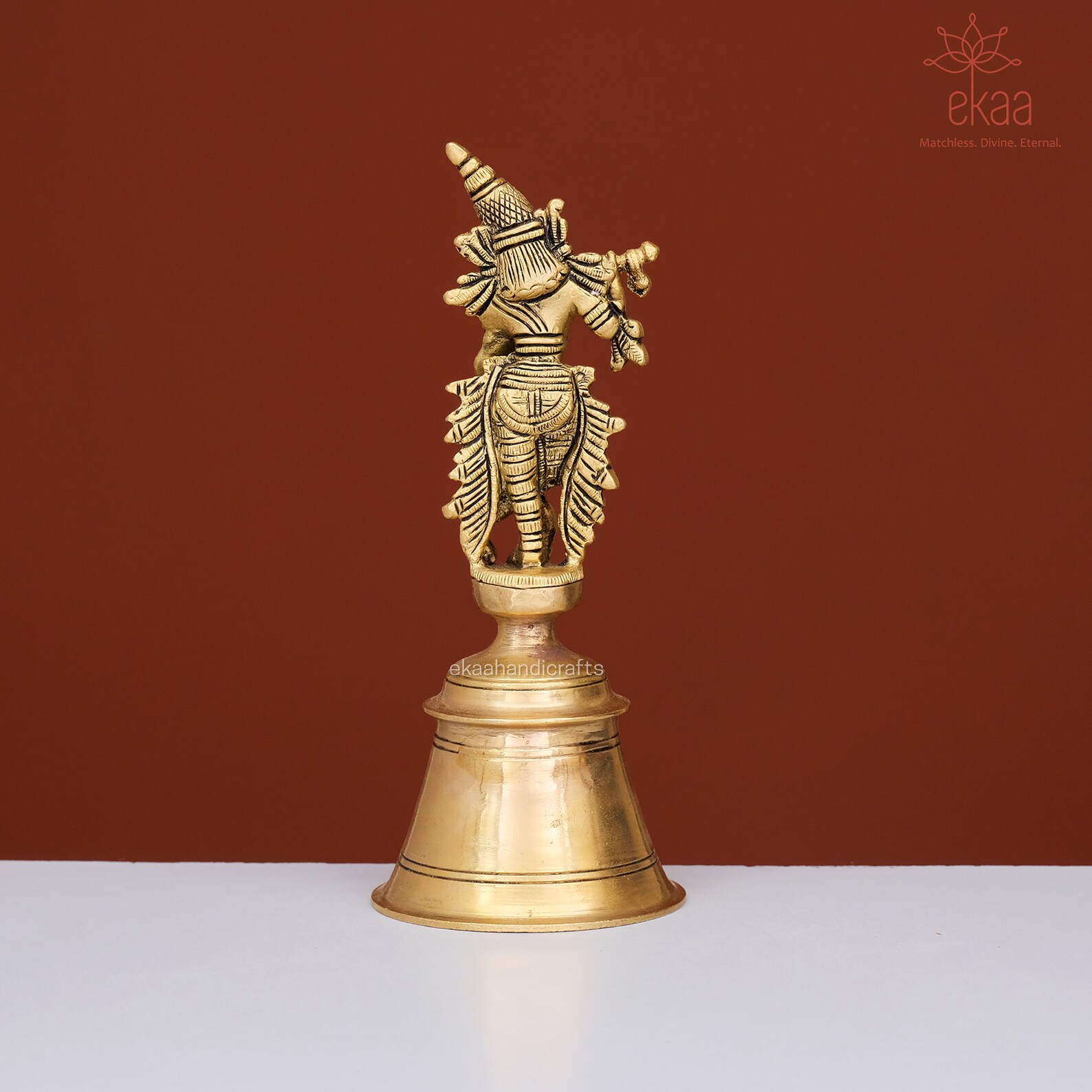Krishna Bell in Brass Hand Held Ghanti Home Decoration - Etsy