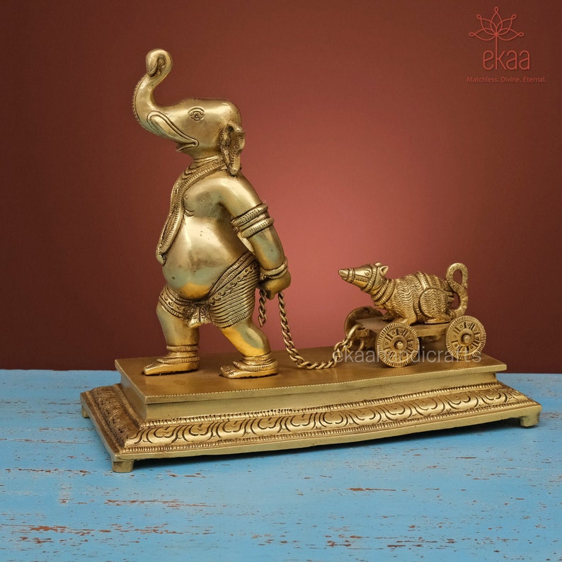 Brass Lord Ganesh Statue With Mouse Lord Ganesha Idol Brass - Etsy