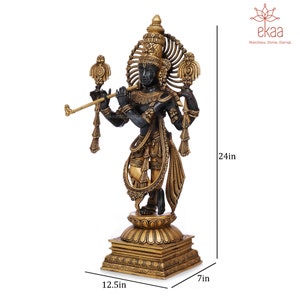 Lord Krishna Statue in Brass, 61CM Big Large Krishna Brass Idol ...