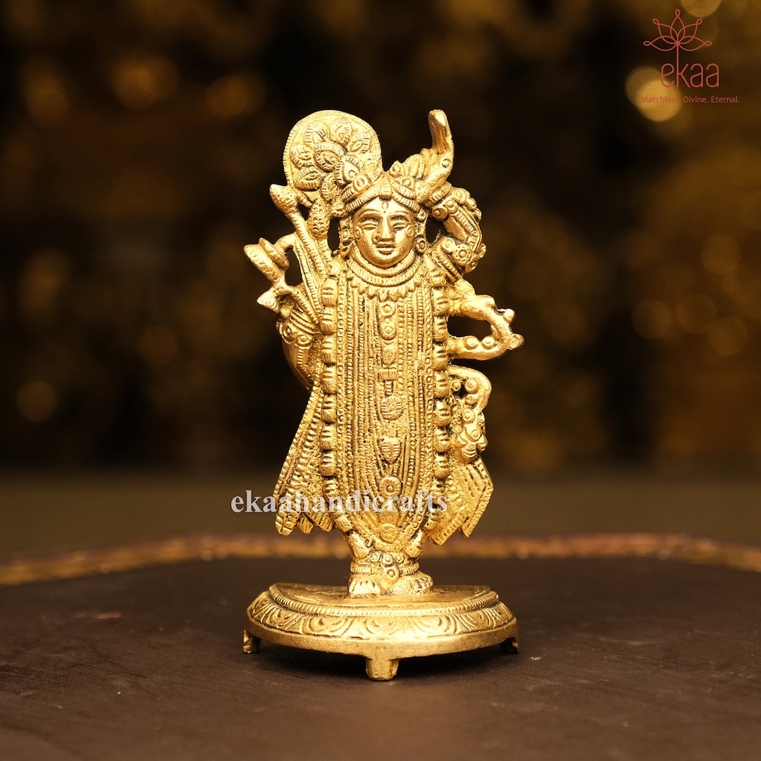 Brass Shreenath Ji/krishna Statue Brass Statues, Dwarikadhish Shrinath ...