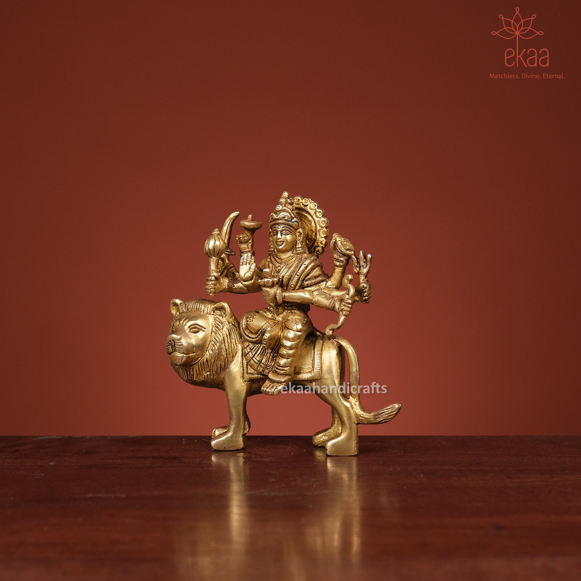 Durga Maa Idol Durga Statue in Brass Durga Idol Sitting on - Etsy
