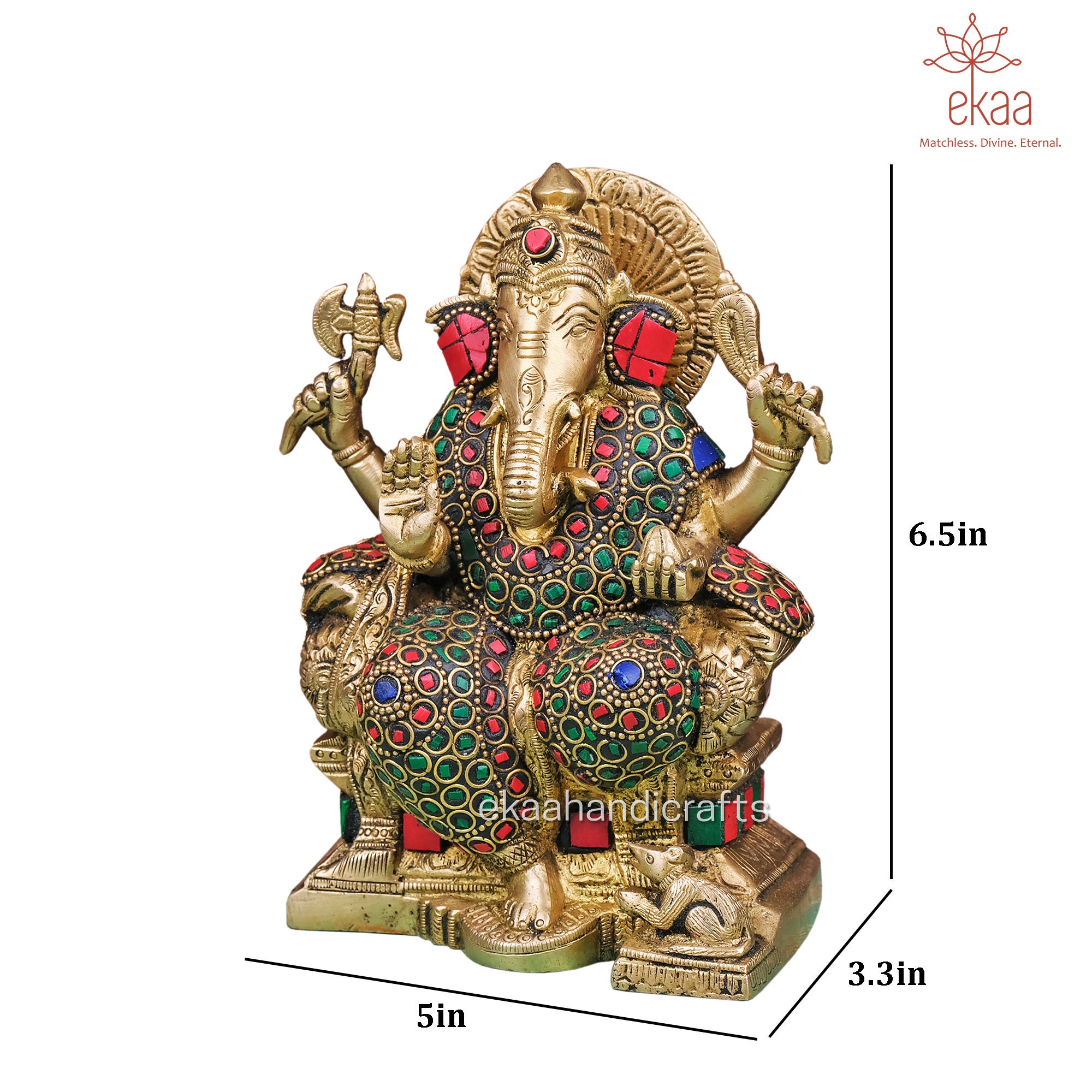 Ganesha Statue on Sinhasan Mosaic Stonework Ganesha Idol Home | Etsy