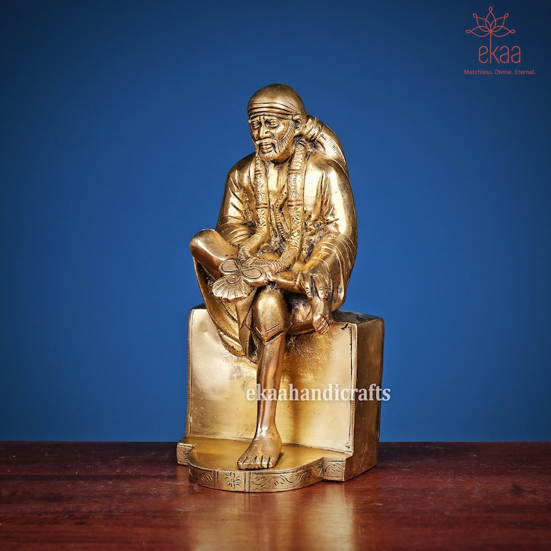 Sai Baba Statue Brass 7 Inch Shirdi Sai Baba Hindu Indian - Etsy