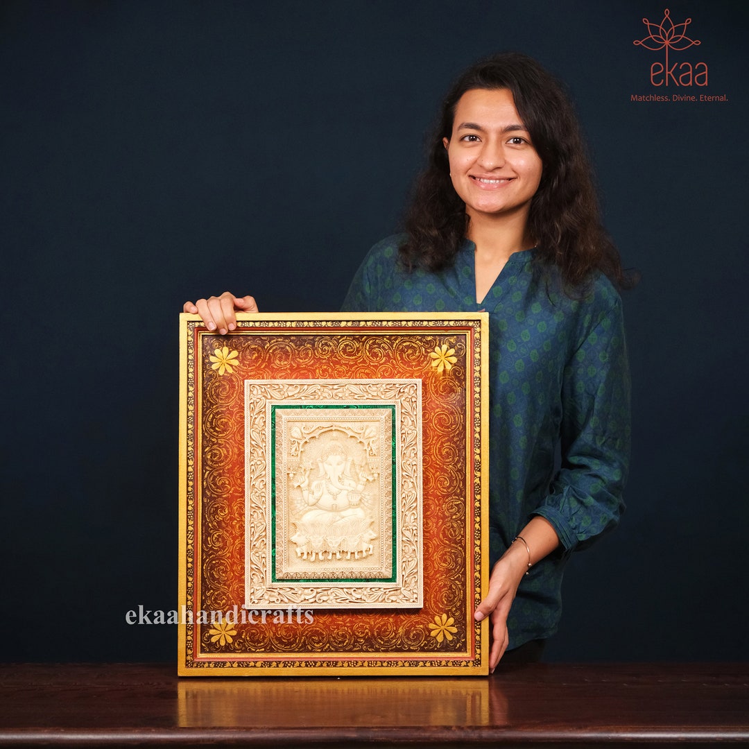 Lord Ganesh on Rath 52CM Wall Hanging With Hand Painted - Etsy