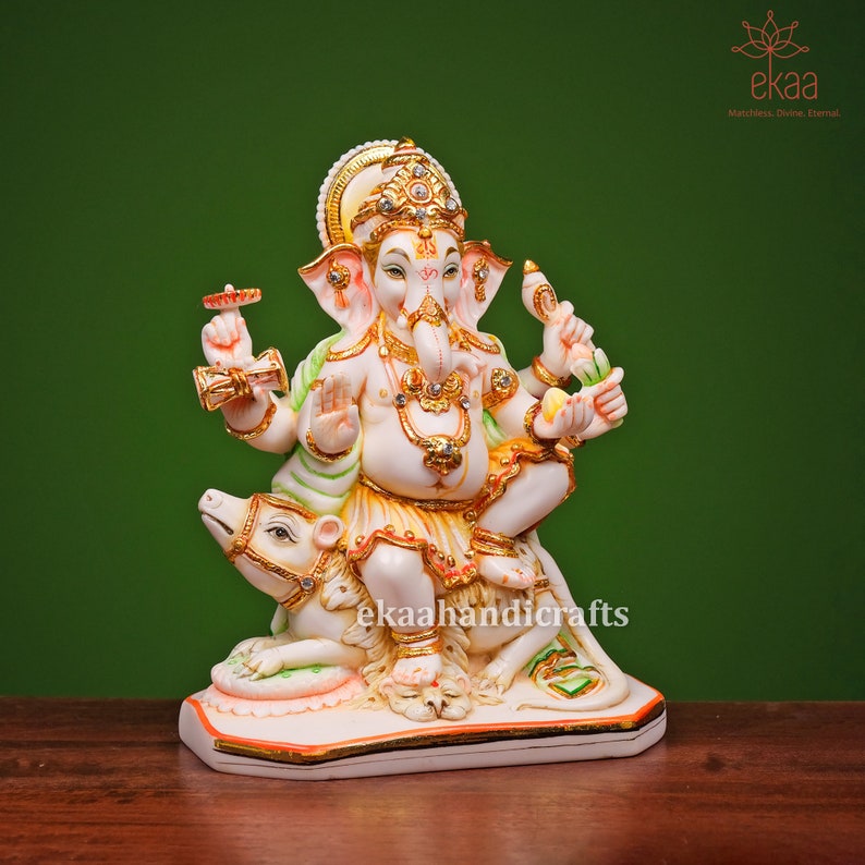 Lord Ganesha Statue for Temple Ganesha Hand Painted Cultured - Etsy