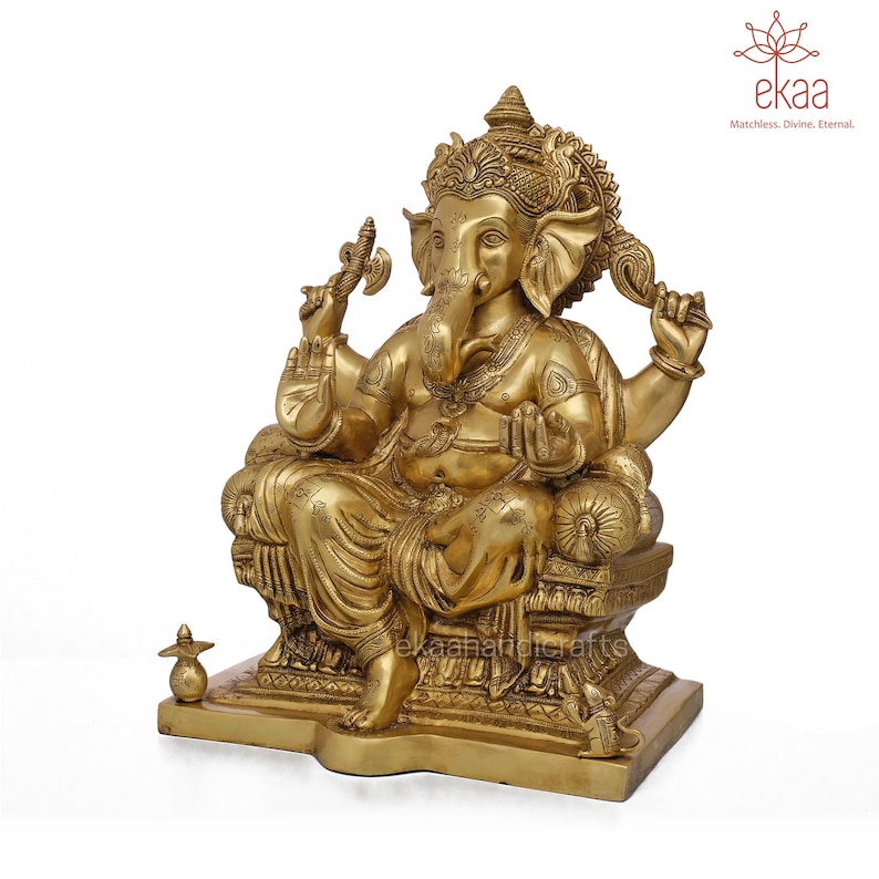 Ganesha Statue in Brass 46CM Big Large Ganesha Idol Lord - Etsy