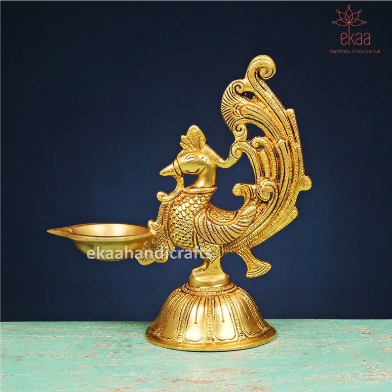Annam Bird Diya in Brass for Home Temple Oil Wick Diya Pair - Etsy