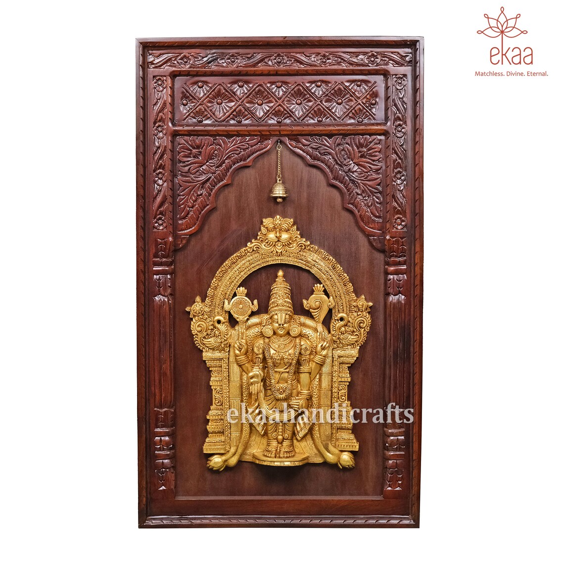 Tirupati Balaji in Brass With Frame Big Size Brass Balaji 18 - Etsy India