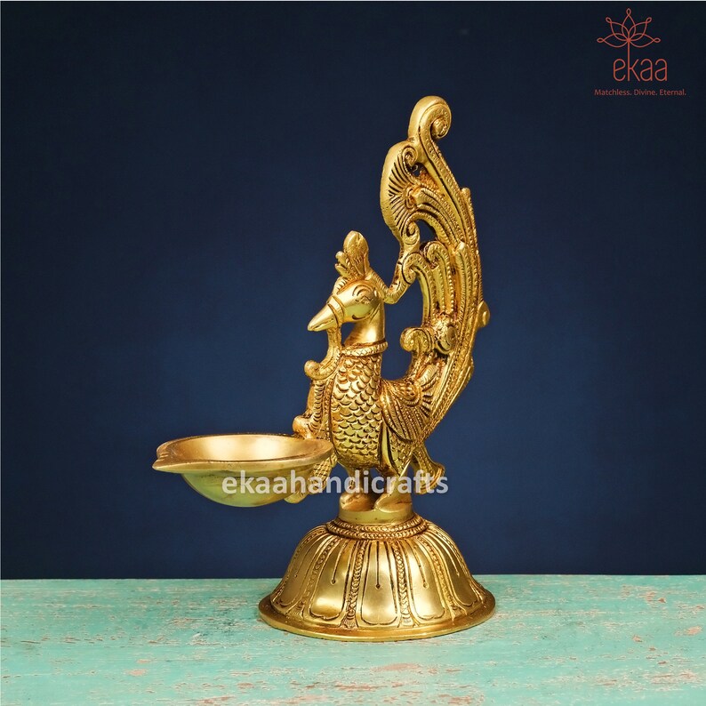 Annam Bird Diya in Brass for Home Temple Oil Wick Diya Pair - Etsy