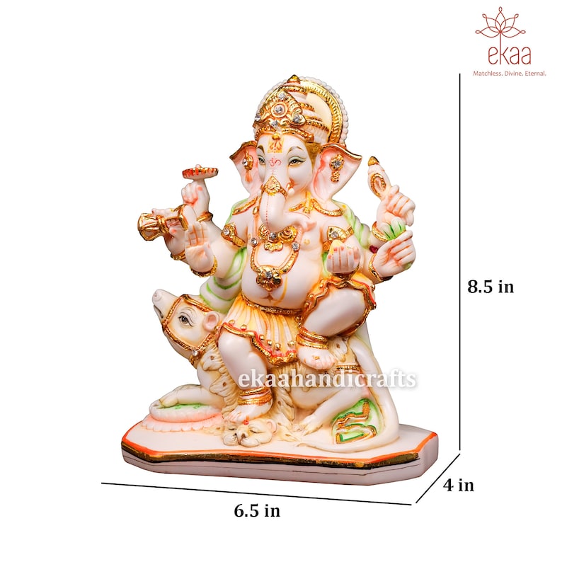 Lord Ganesha Statue for Temple Ganesha Hand Painted Cultured - Etsy