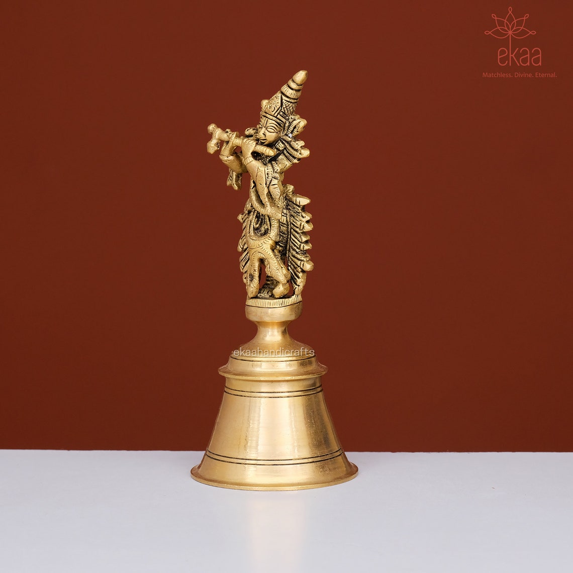 Krishna Bell in Brass Hand Held Ghanti Home Decoration - Etsy