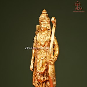 Brass Statue of Ram Darbar, 24CM Lord Rama, Lord Hanuman, Lord Lakshman ...