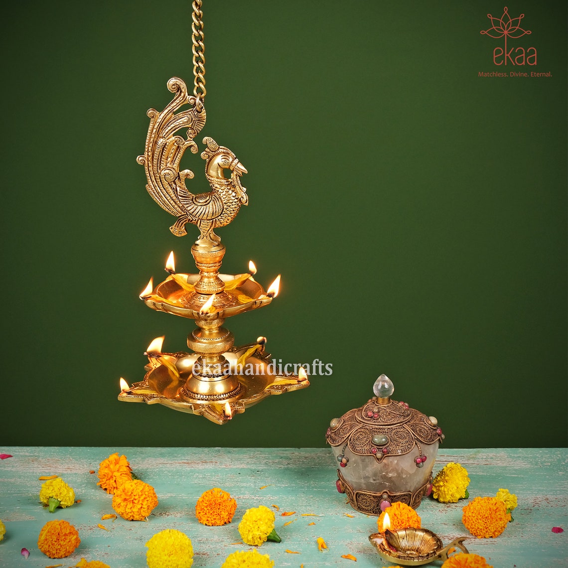 Brass Annam Bird Wall Hanging Diya Oil Lamp With Multiple Dia - Etsy
