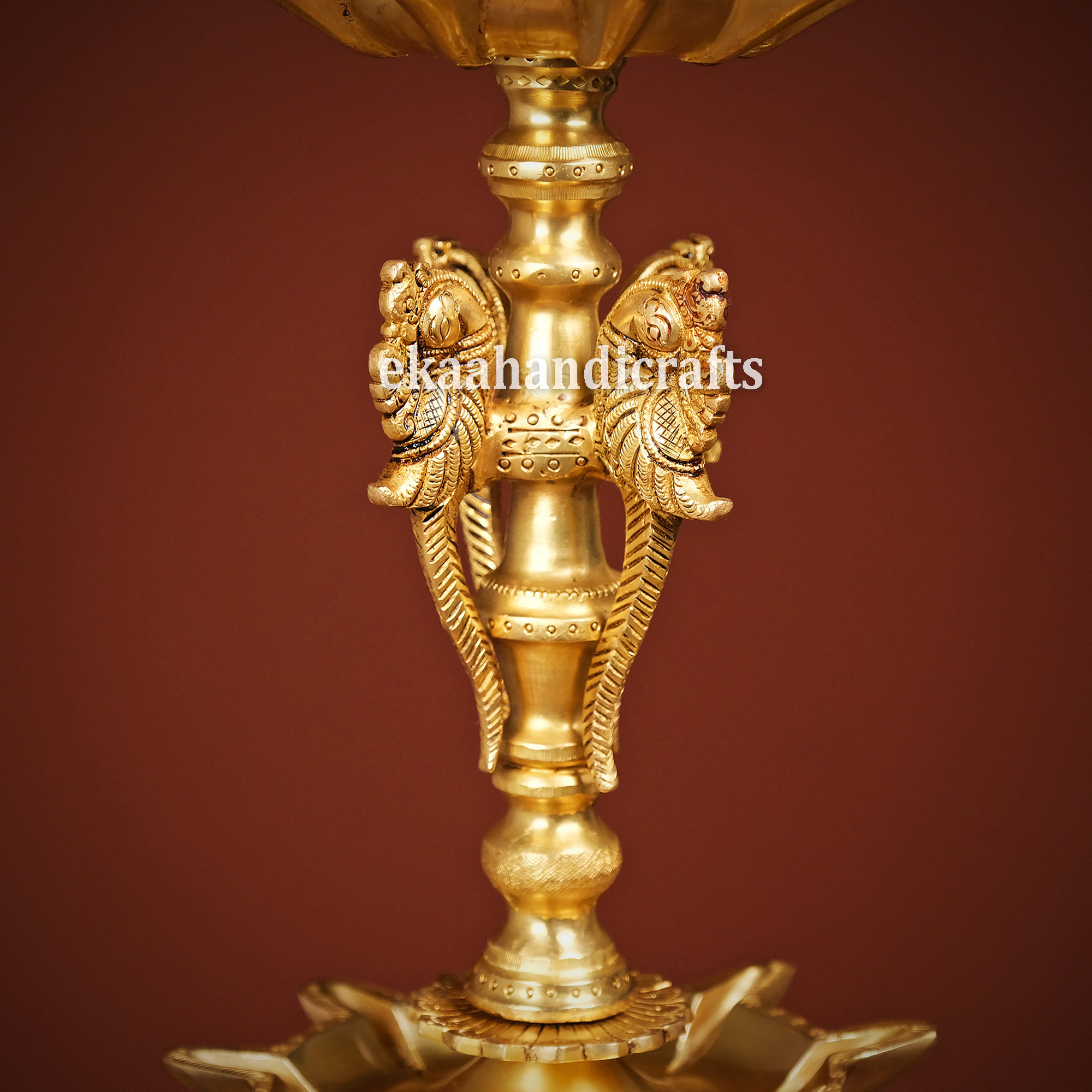 Brass Peacock Diya Stand, 84cm Big Large Annam Home Temple Diya ...