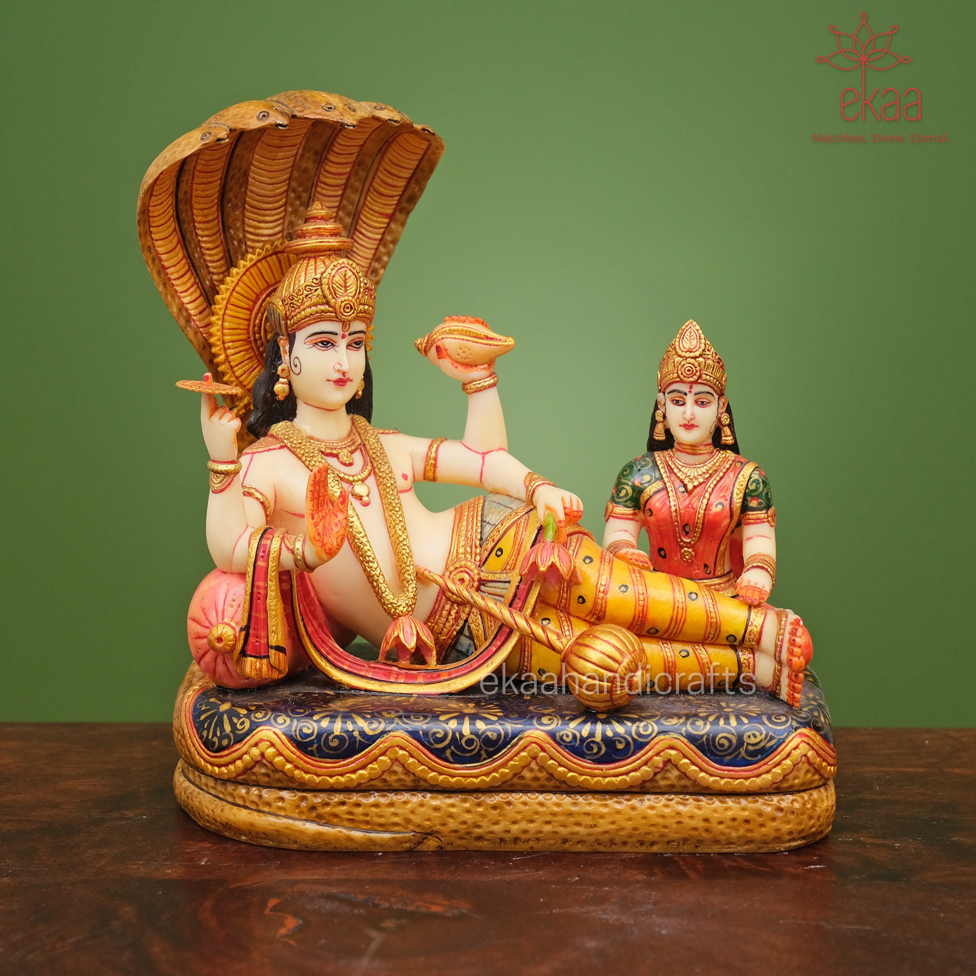 Lakshmi Narayan Idol On Sheshnag Vishnu Lakshmi Statue Etsy