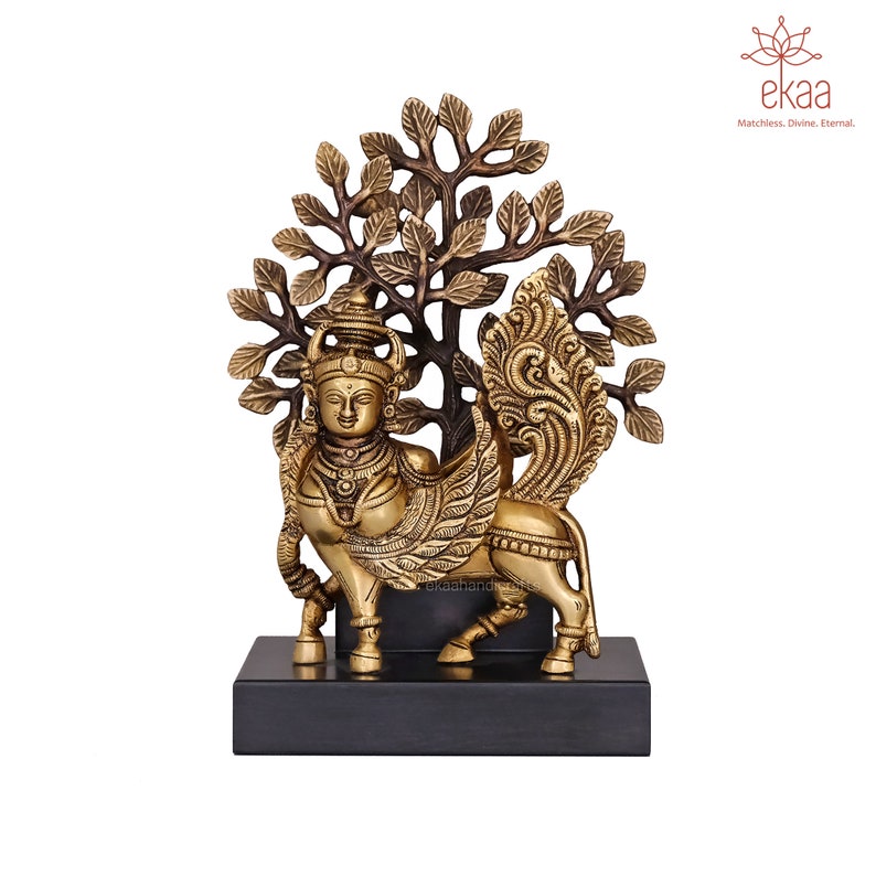 Kamdhenu Cow With Kalpvruksh tree of Life in Brass 23cm - Etsy