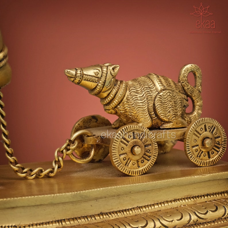 Brass Lord Ganesh Statue With Mouse Lord Ganesha Idol Brass - Etsy