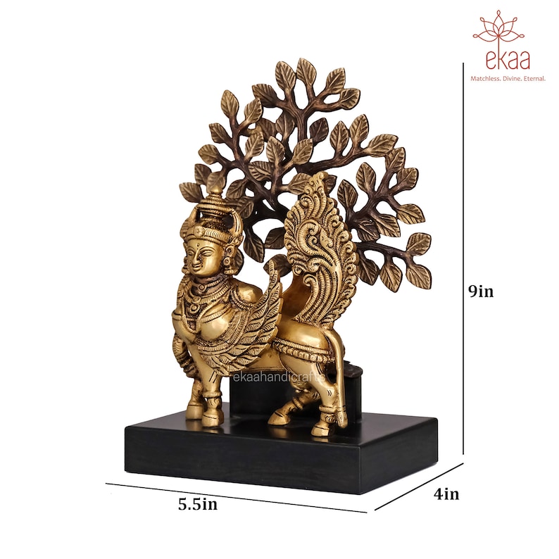 Kamdhenu Cow With Kalpvruksh tree of Life in Brass 23cm - Etsy