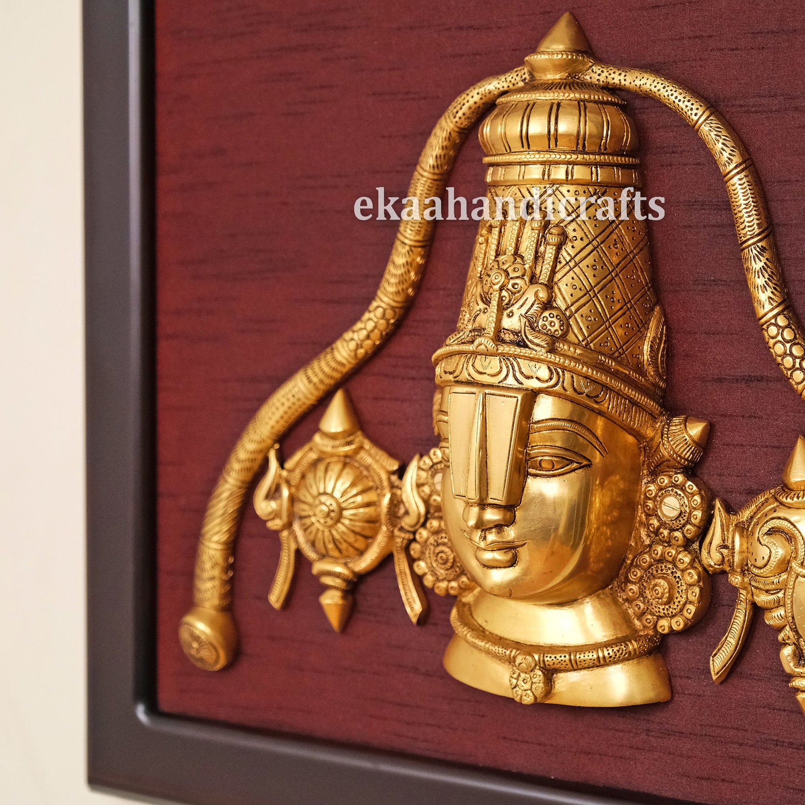 Buy Brass Tirupati Balaji Bust Frame, Big Size Brass Balaji 18.5 Inch ...