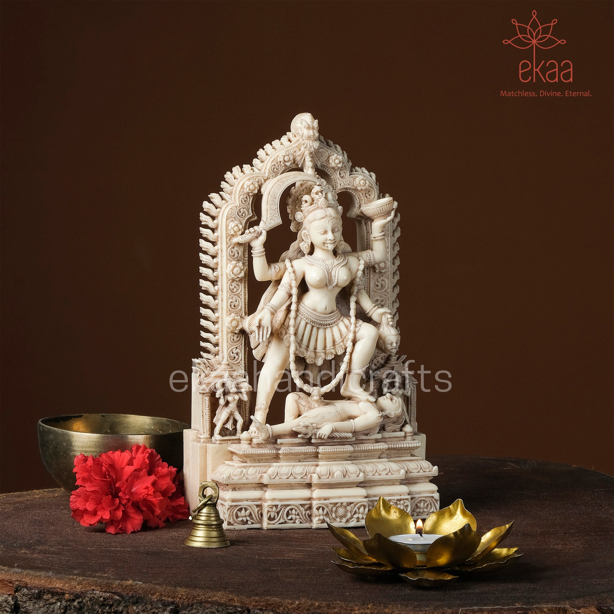 Kali Statue With Antique Finish in Marble Dust Goddess Kali - Etsy