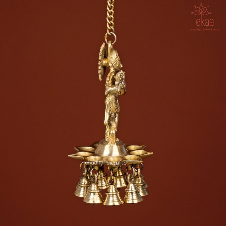 Brass Krishna Wall Hanging Diya Oil Lamp With Bells - Etsy