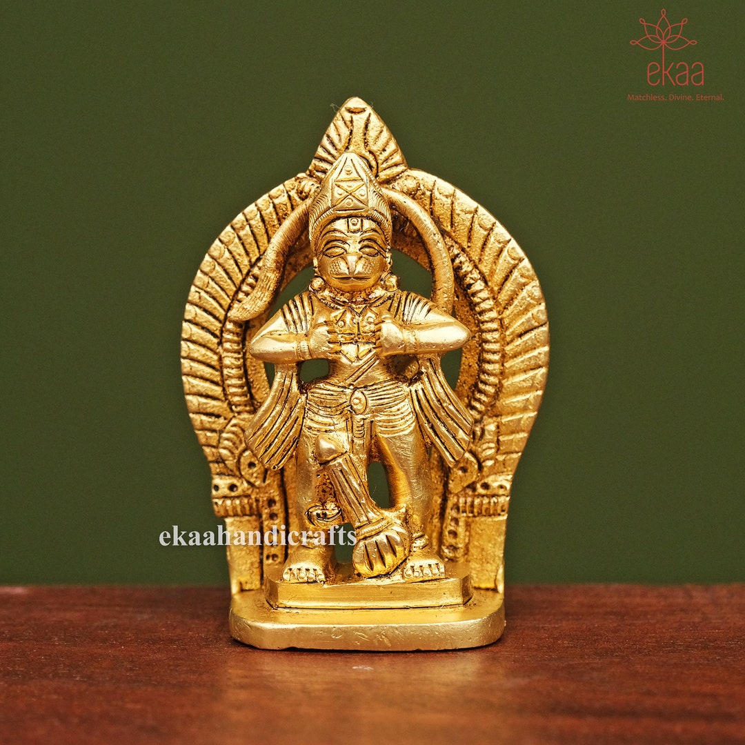 Brass Hanuman Ji Statue, Lord Hanuman Idol With Lord Ram in Chest, Rama ...