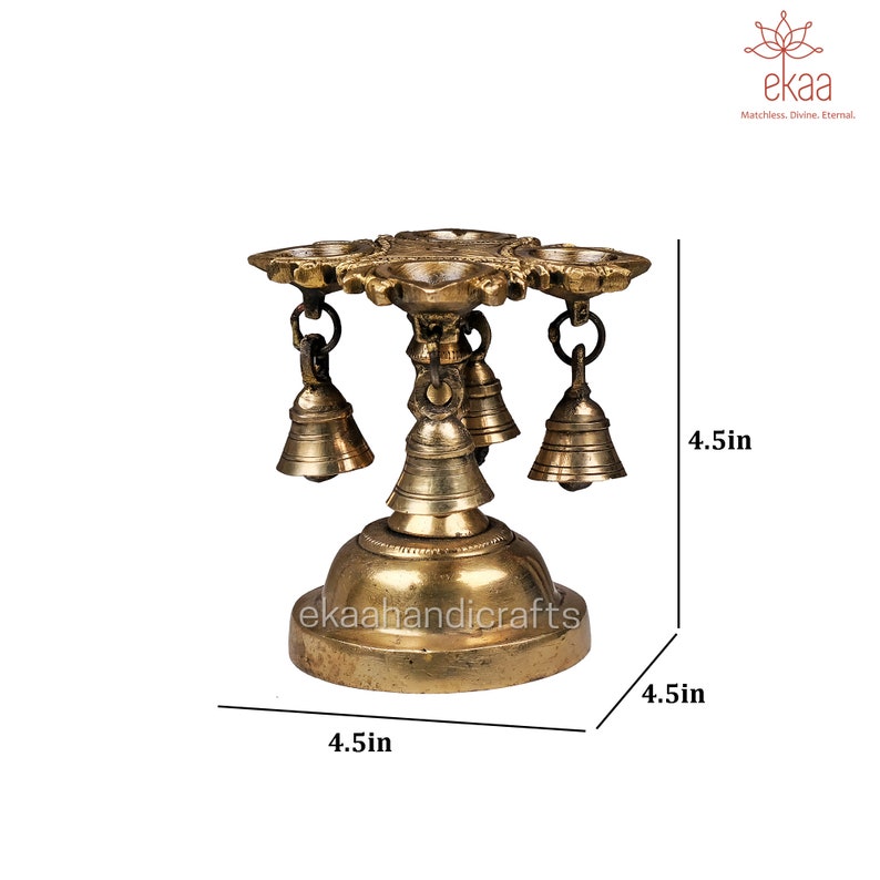 Brass Bell Diya for Home Temple Oil Wick Diya Pair Indian - Etsy