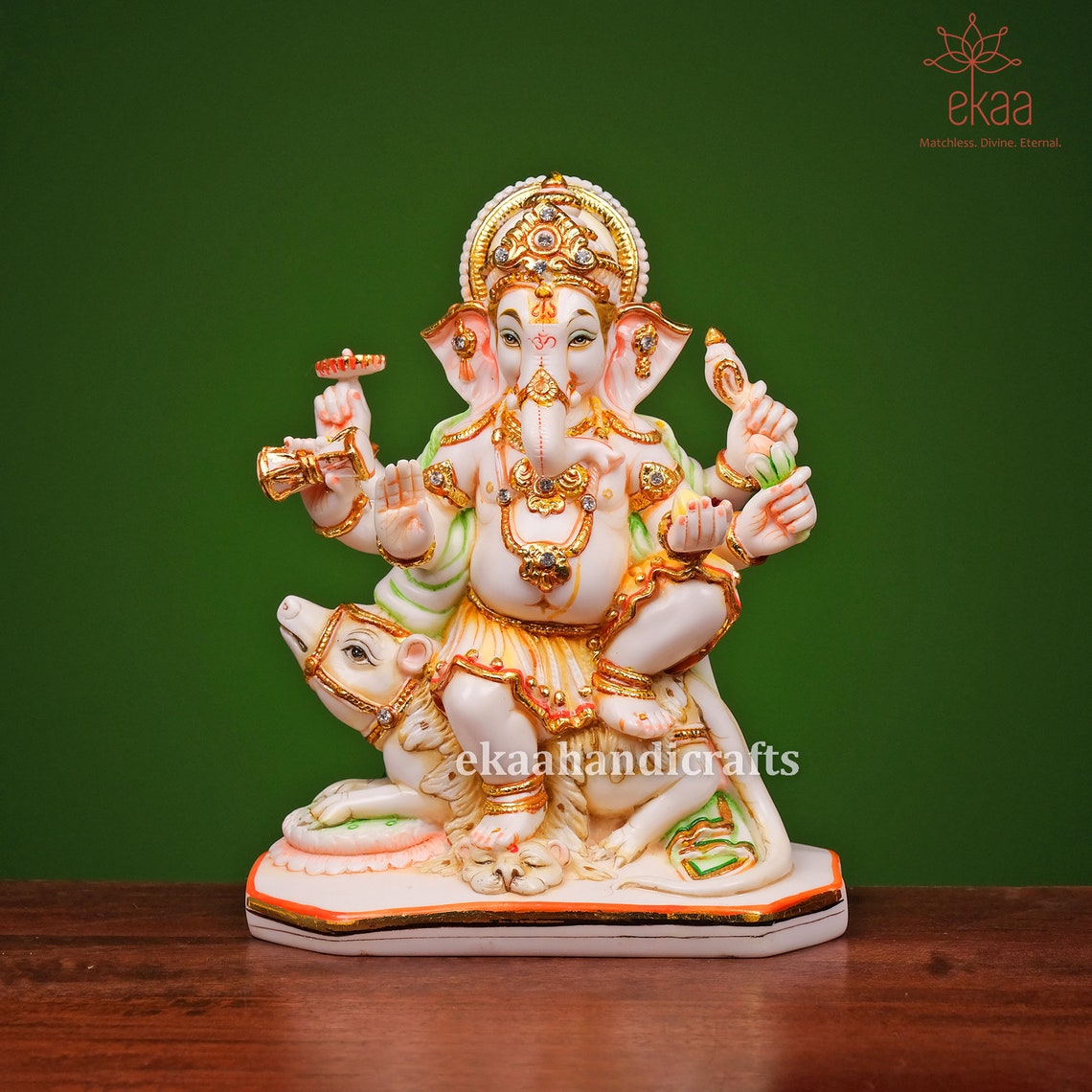 Lord Ganesha Statue for Temple Ganesha Hand Painted Cultured - Etsy