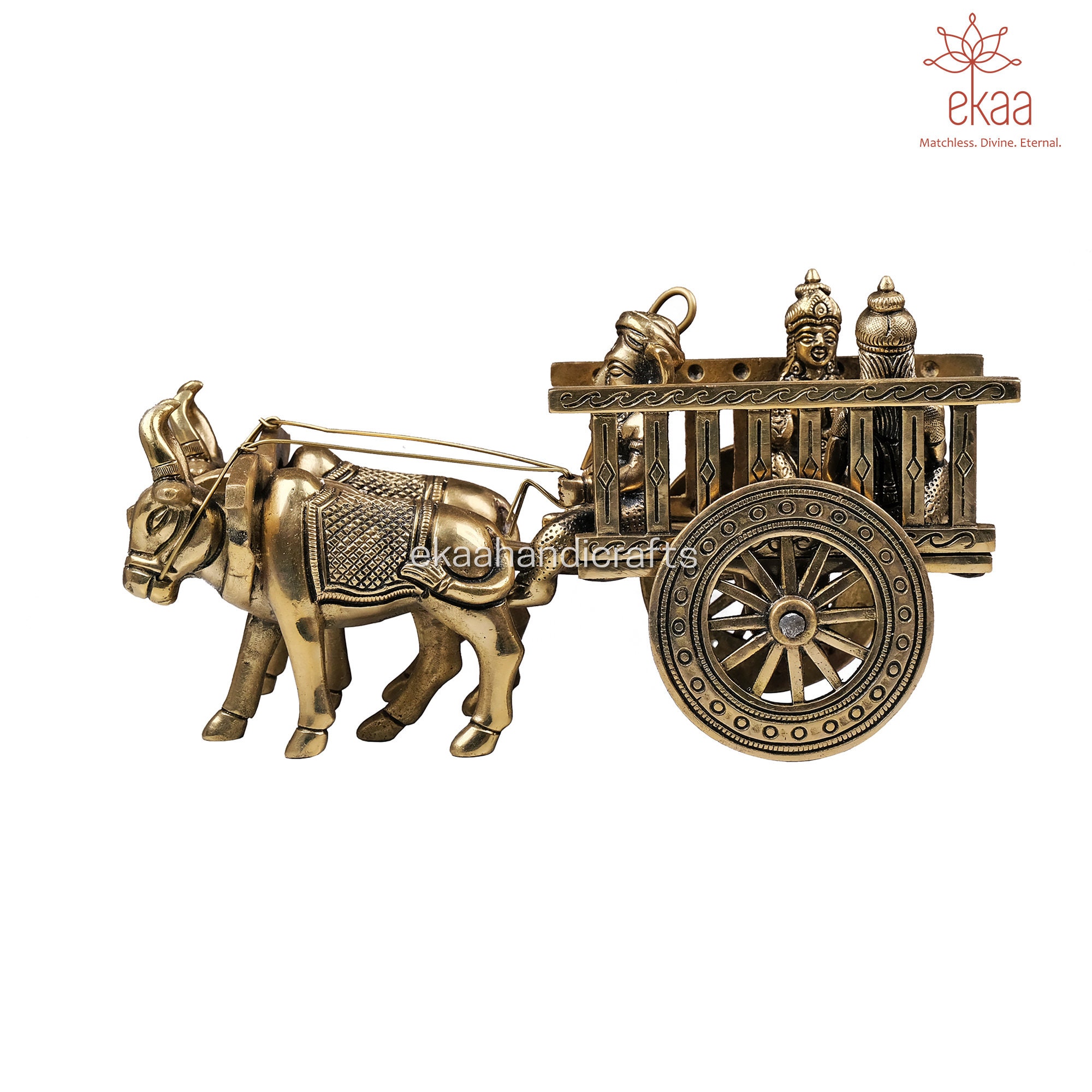 Vintage Bullock Cart With Lord Ganesha Showpiece ,brass Home Decor Item ...