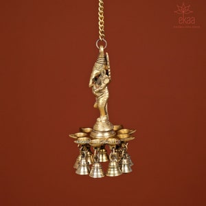 Brass Ganesha Wall Hanging Diya Oil Lamp With Bells,brass Decorative ...