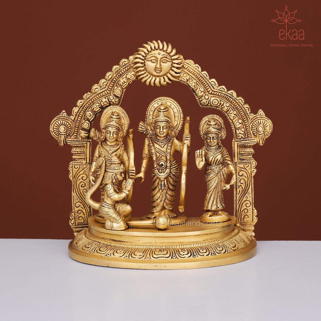 Ram Darbar Statue in Brass, Lord Rama, Lord Hanuman, Lord Lakshman ...