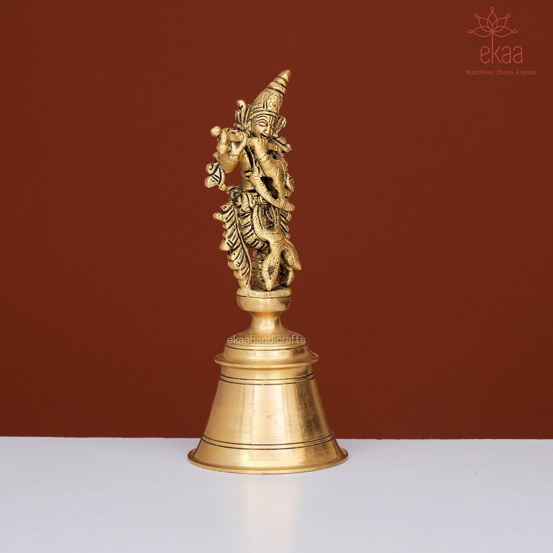Krishna Bell in Brass Hand Held Ghanti Home Decoration - Etsy