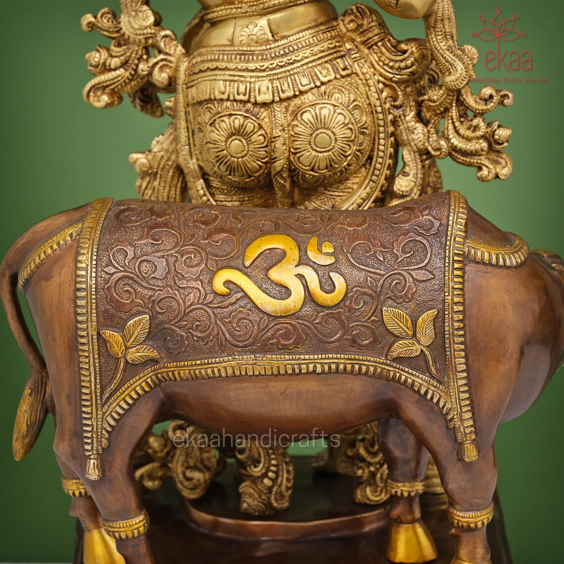 Krishna With Cow Statue in Brass 72CM Big Large Size Cow | Etsy