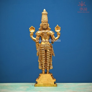 Tirupati Balaji Statue in Brass, 85 CM Lord Balaji Idol for New Home ...