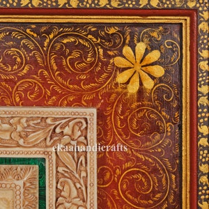 Lord Ganesh on Rath 52CM Wall Hanging With Hand Painted Pichwai Frame ...