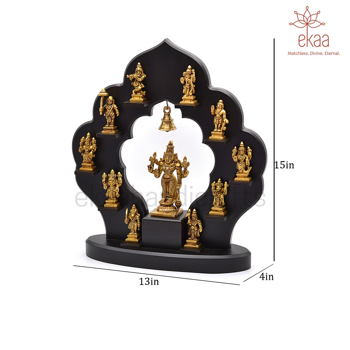 Brass Vishnu Dashavatar Statue With Frame, Ten Incarnations, Hindu God ...