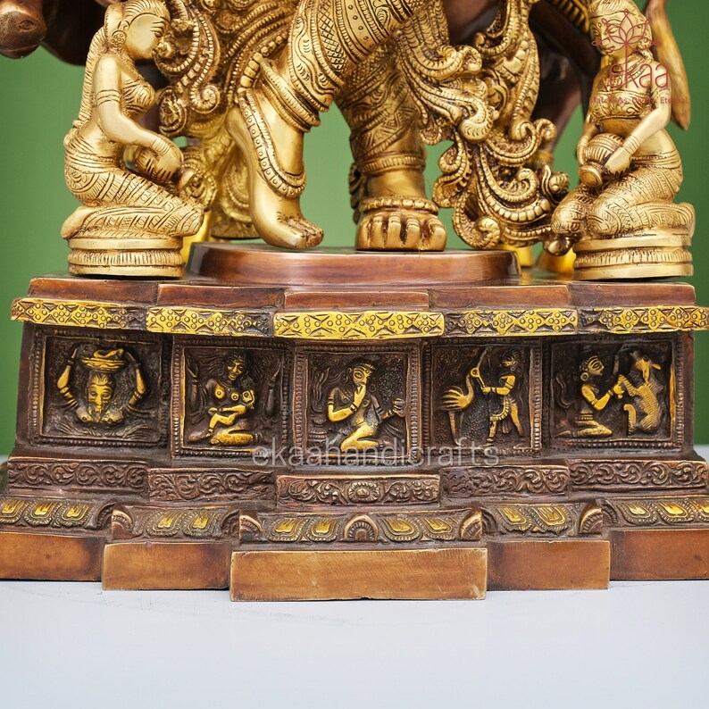 Krishna With Cow Statue in Brass, 72CM Big Large Size Cow Krishna Brass ...