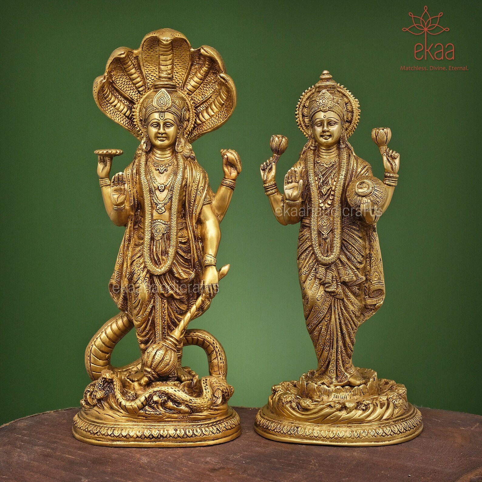 Lakshmi Narayan Statue in Brass, Large Big Size 44CM Standing Vishnu ...
