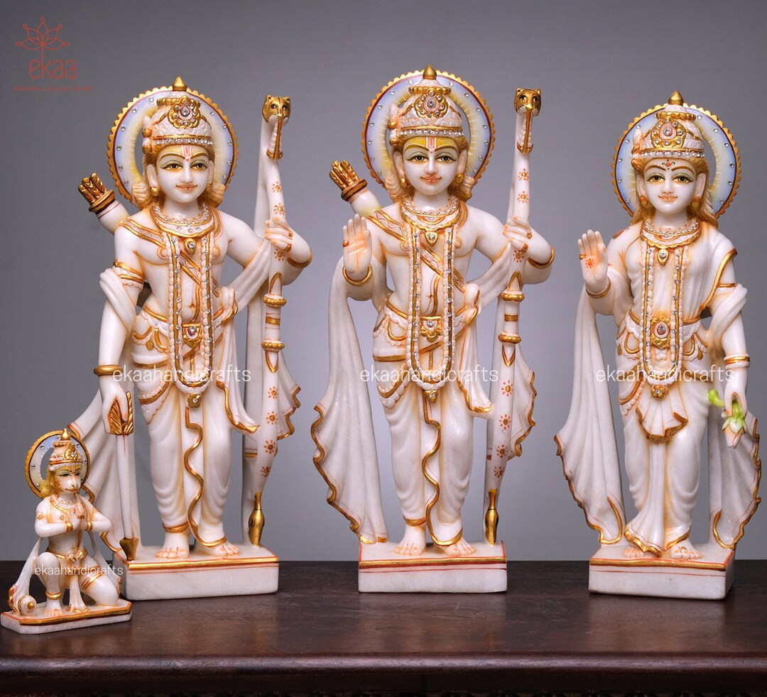 Ram Darbar Marble Idol Set | Lord Ram, Sita, Lakshman & Hanuman Statue ...