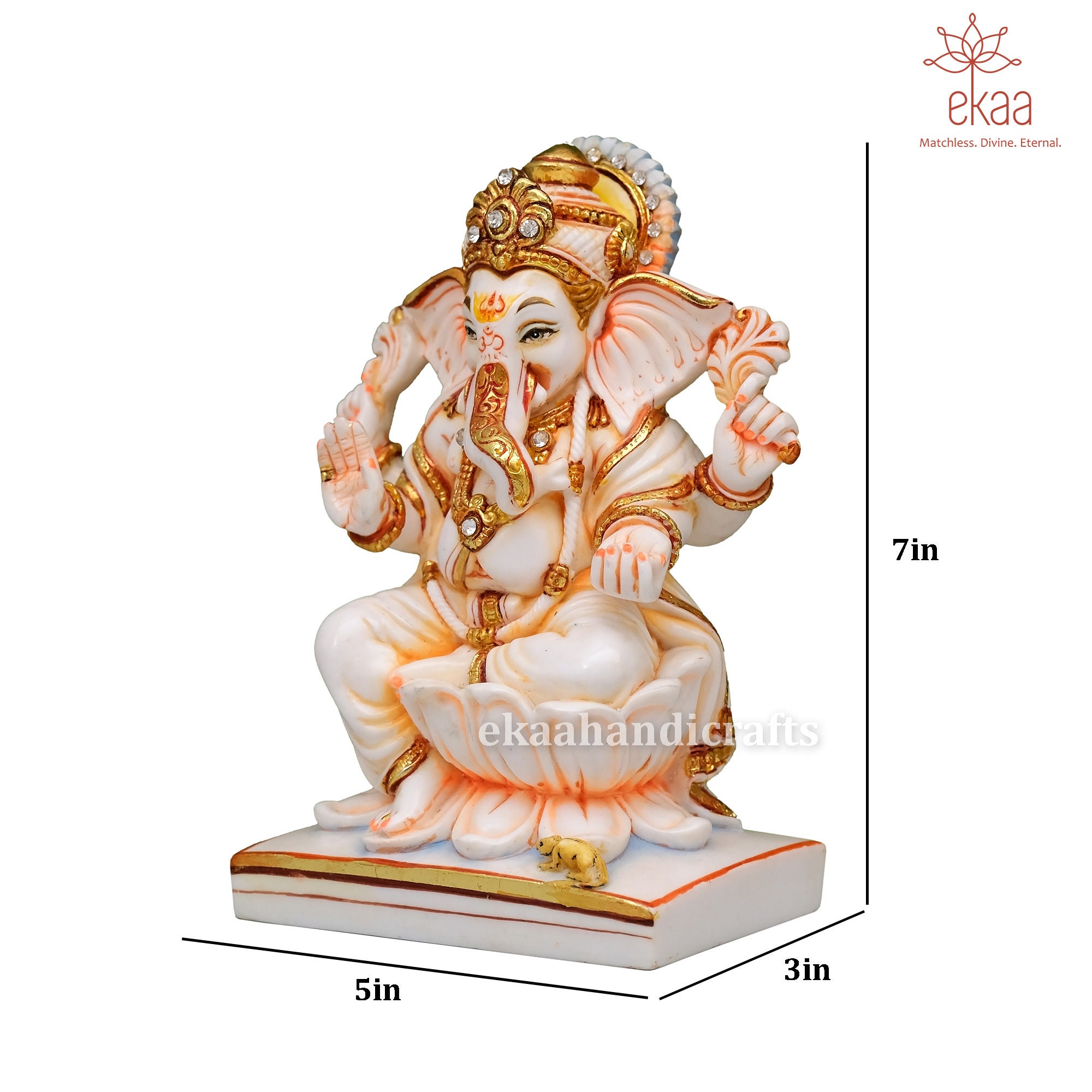 Lord Ganesha Statue for Temple 18CM Hand Painted Cultured - Etsy