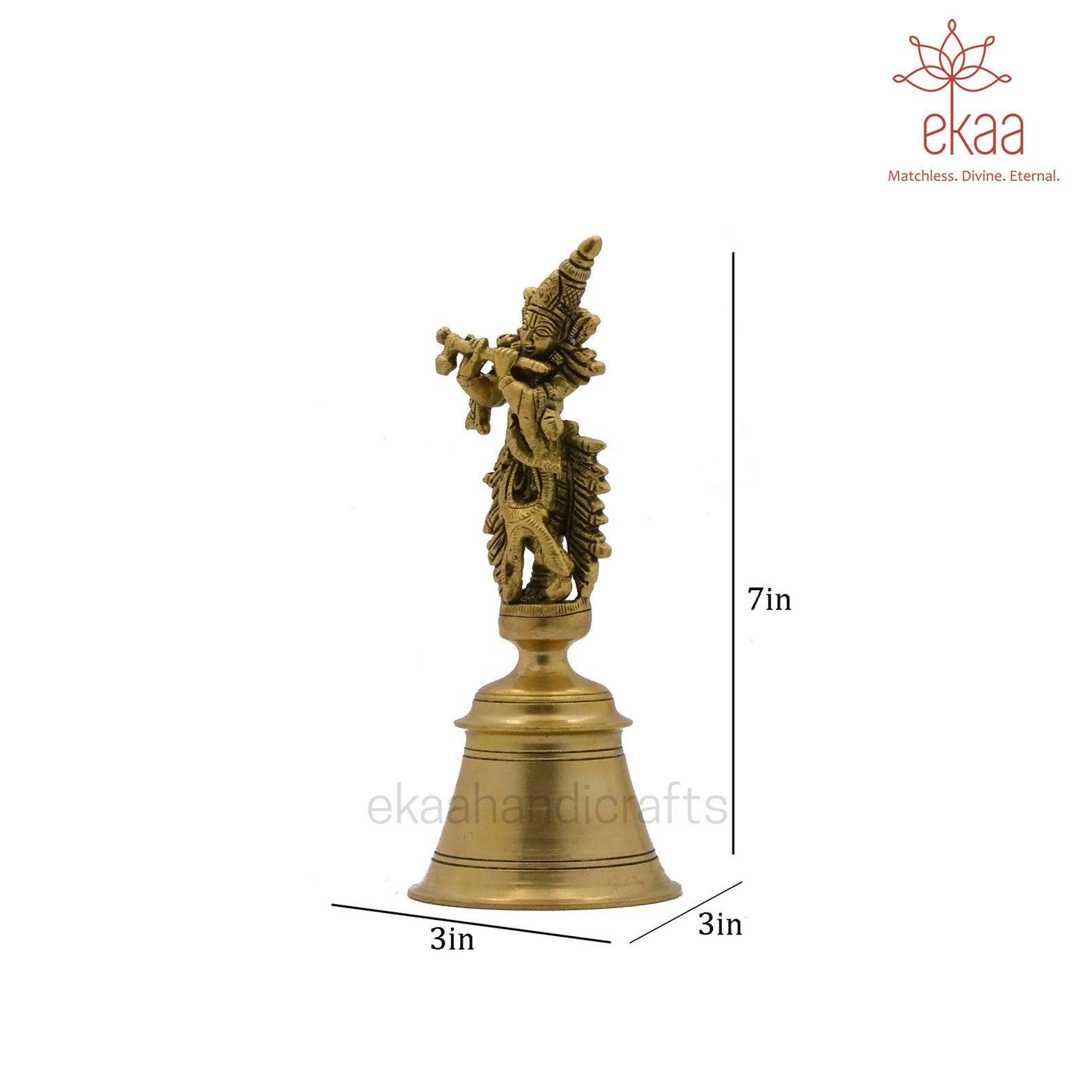 Krishna Bell in Brass Hand Held Ghanti Home Decoration - Etsy
