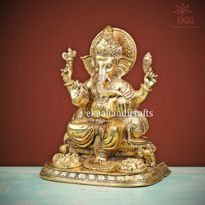 Ganesha Statue in Brass 33CM, Big Large Ganesha Idol, Lord Ganesha ...