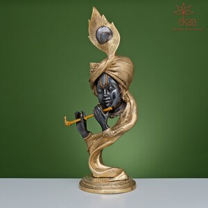 Krishna Statue in Brass, 51CM Big Large Size Modern Krishna Brass Idol ...